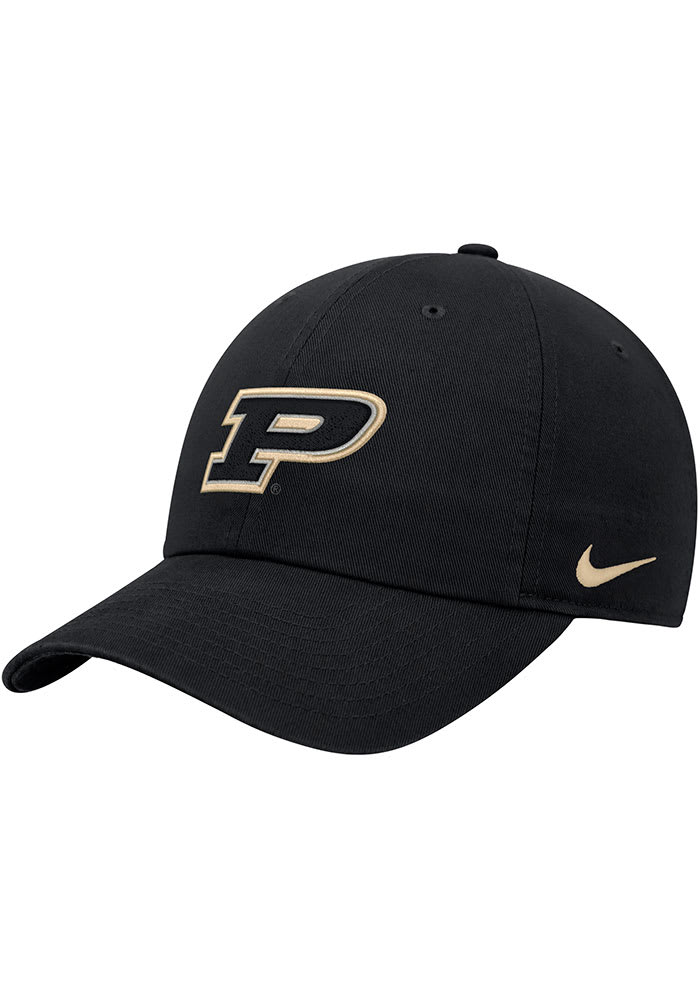 Nike Purdue Boilermakers BLACK TPU Logo Club Cap Adjustable Hat - 198600061