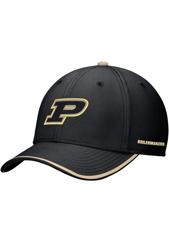Purdue Boilermakers Mens Structured Swoosh BLACK Nike Flex Hat - 198600271