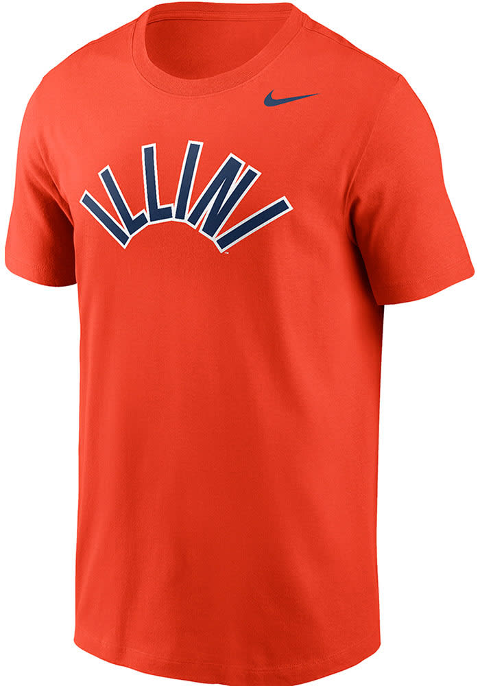 Nike ORANGE Illinois Fighting Illini Alt Helmet Logo Short Sleeve T ...