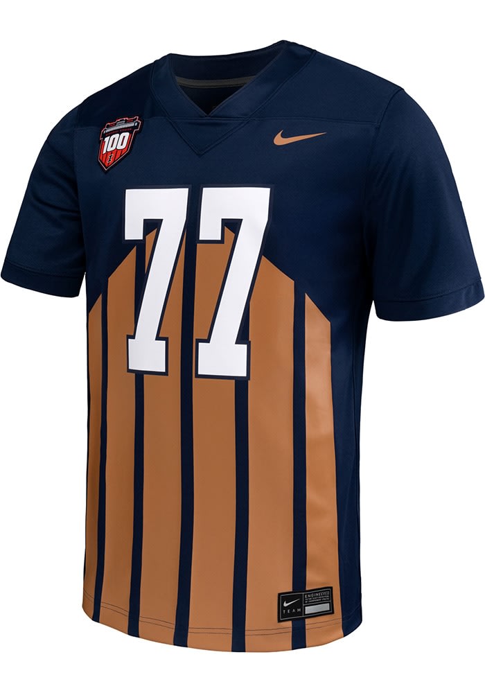 Nike Illinois Fighting Illini NAVY Throwback Jersey - 198600896