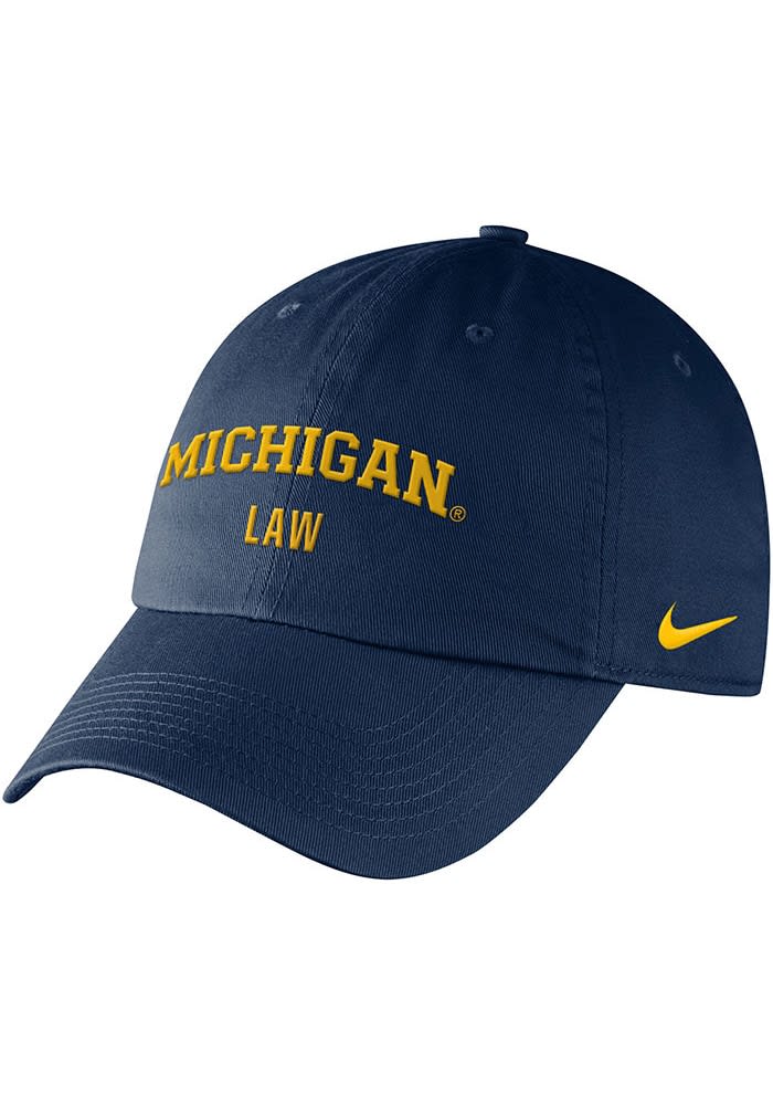 Nike BLUE Michigan Wolverines Campus Logo Style Adjustable Hat - 198601134