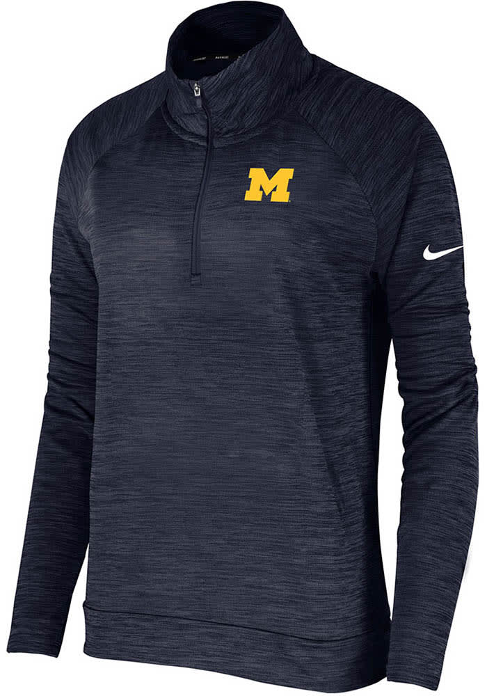 Michigan Wolverines Nike Womens BLUE Pacer Long Sleeve Qtr Zip - 198601334