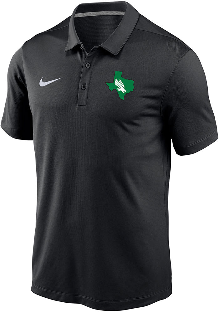 Nike North Texas Mean Green Mens Varsity Design BLACK Short Sleeve Polo ...