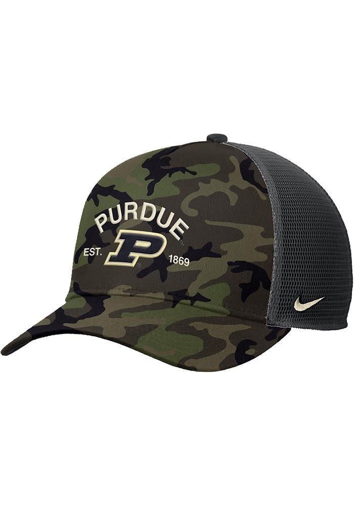 Nike Purdue Boilermakers CAMO 2025 Military Appreciation Rise Trucker ...