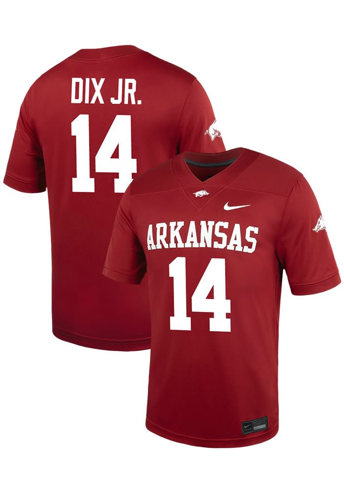 Stephen Dix Jr. Arkansas Razorbacks CRIMSON Football Game Name Jersey ...