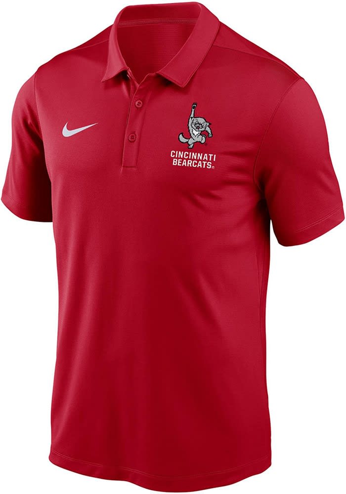 Nike Cincinnati Bearcats Mens Vintage Bearcat RED Short Sleeve Polo ...