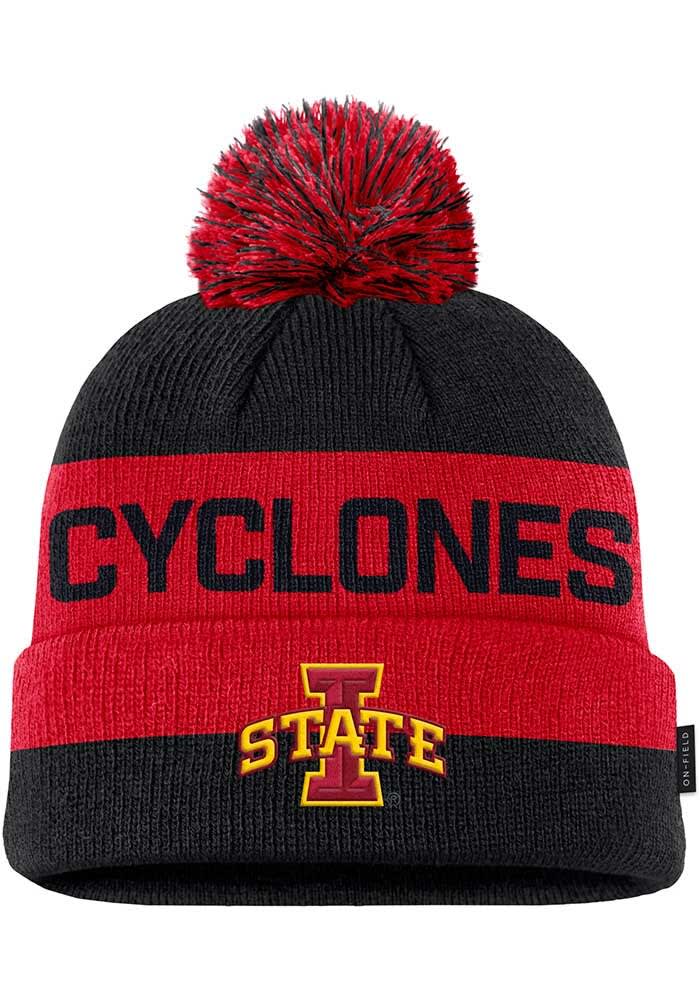 Iowa State Cyclones Nike BLACK Peak Pom Beanie Knit Hat - 198602811