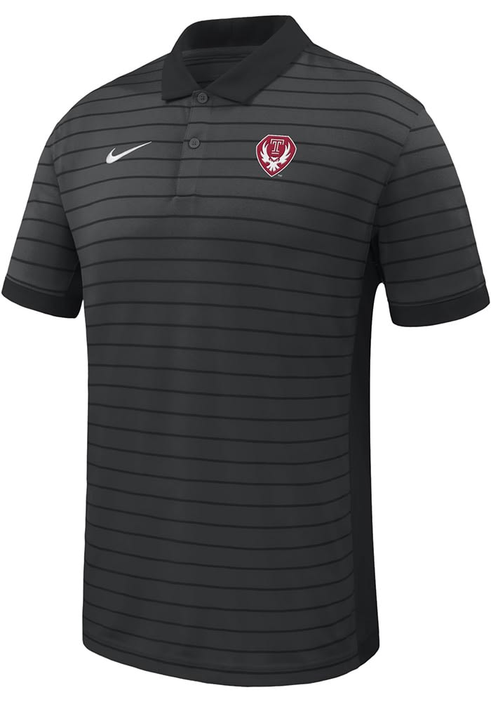 Nike Temple Owls Mens Primary Team Logo Victory BLACK Short Sleeve Polo ...