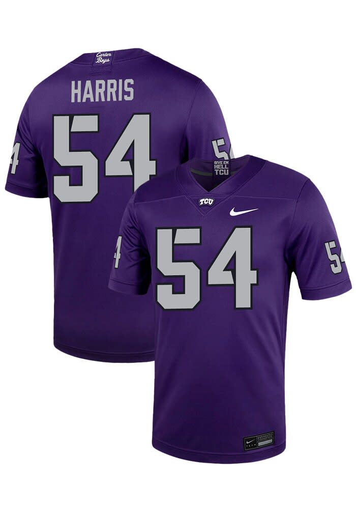 Quinton Harris TCU Horned Frogs PURPLE NIL Game Name And Number Jersey ...