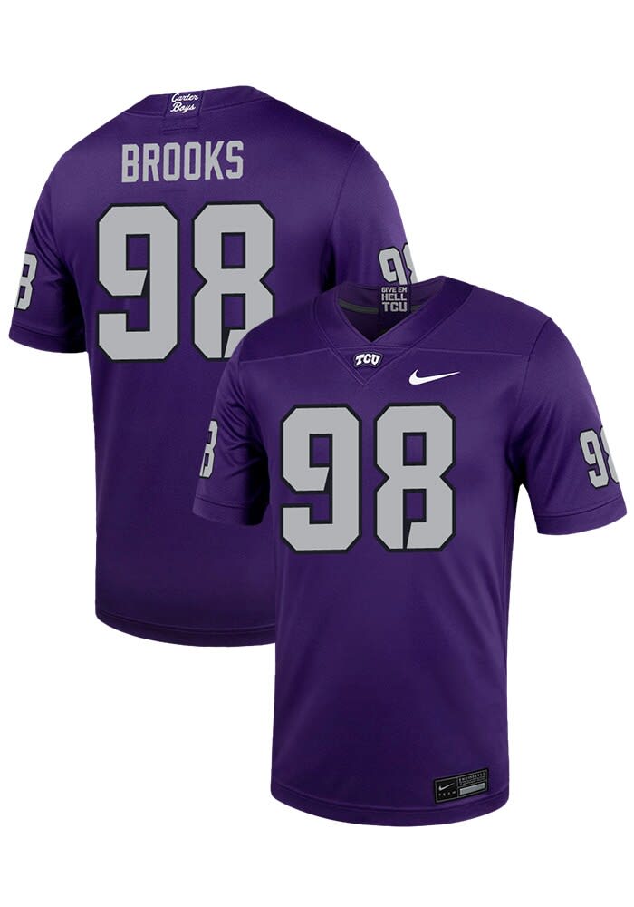 Sterlin Brooks TCU Horned Frogs PURPLE NIL Game Name And Number Jersey ...