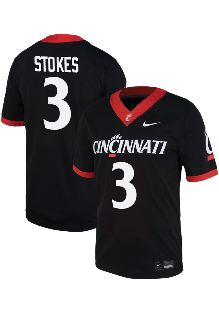 Kye Stokes Mens BLACK Cincinnati Bearcats NIL Game Football Jersey ...