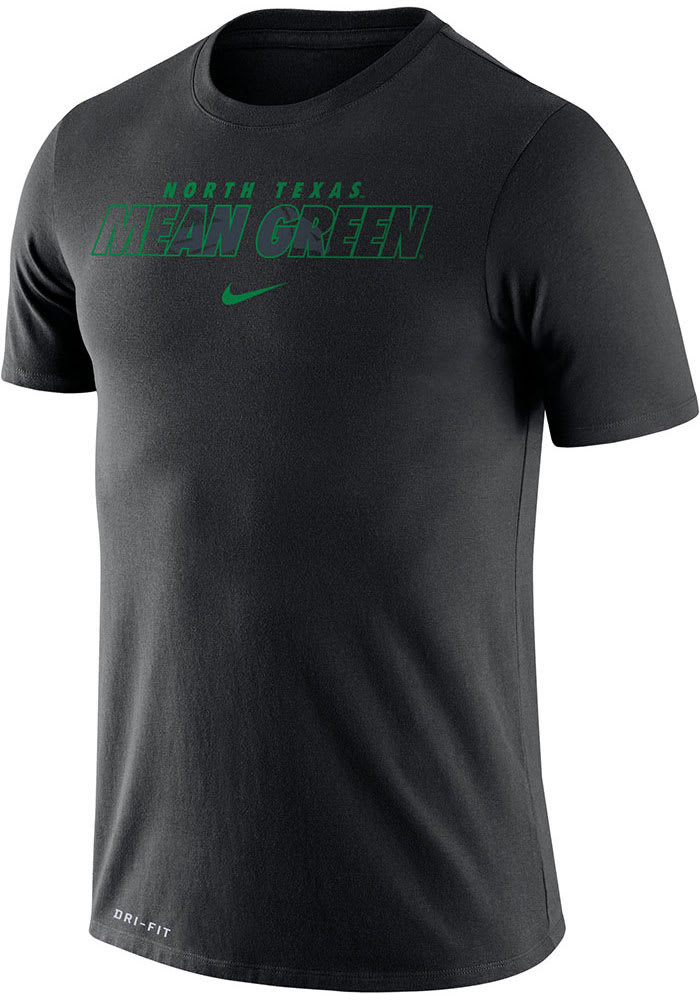 Nike North Texas Mean Green BLACK Open Type Short Sleeve T Shirt - 19860477