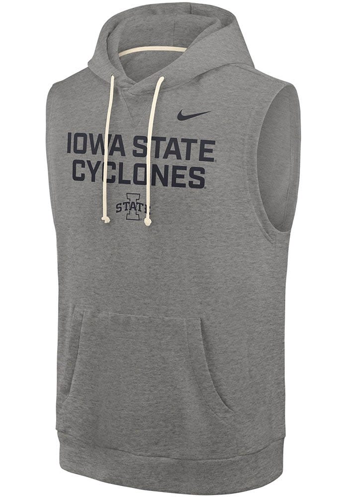 Nike Iowa State Cyclones GREY 0 Sideline Fleece Short Sleeve Hoods ...