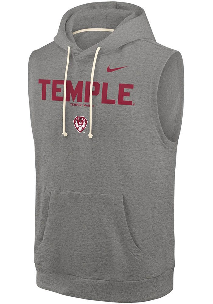 Nike Temple Owls GREY 0 Sideline Fleece Short Sleeve Hoods - 198606403