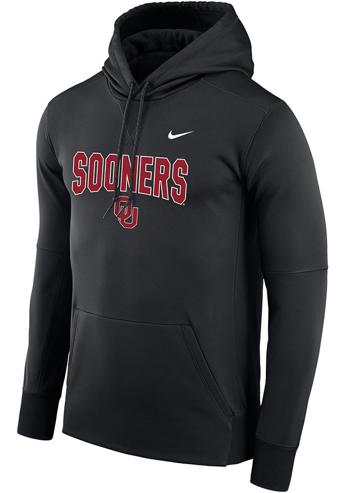 Oklahoma Sooners Mens Nike BLACK Dri-FIT Arch Mascot Hood - 19862567