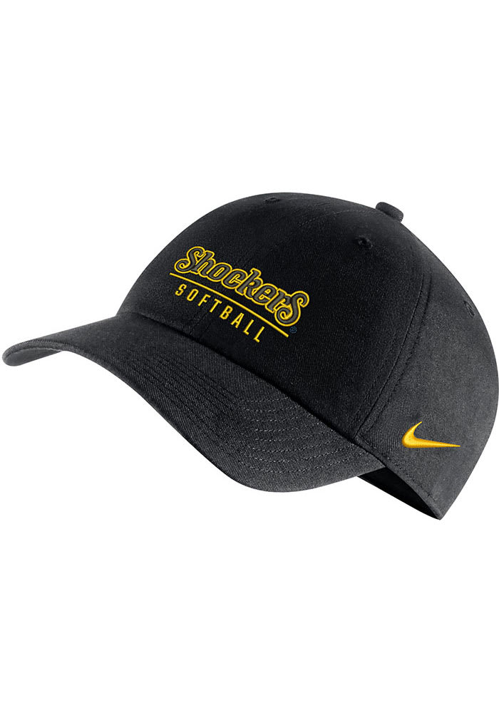 Nike Wichita State Shockers BLACK Softball Campus Adjustable Hat - 19863398