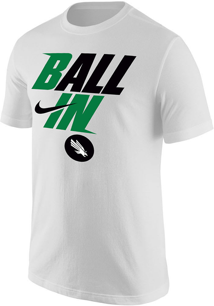 Nike North Texas Mean Green WHITE Ball In Bench Short Sleeve T Shirt ...