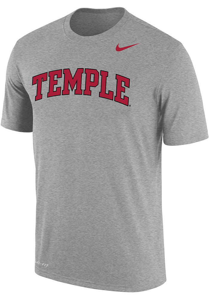 Nike Temple Owls Dark Grey Heather Dri-FIT Arch Name Short Sleeve T ...