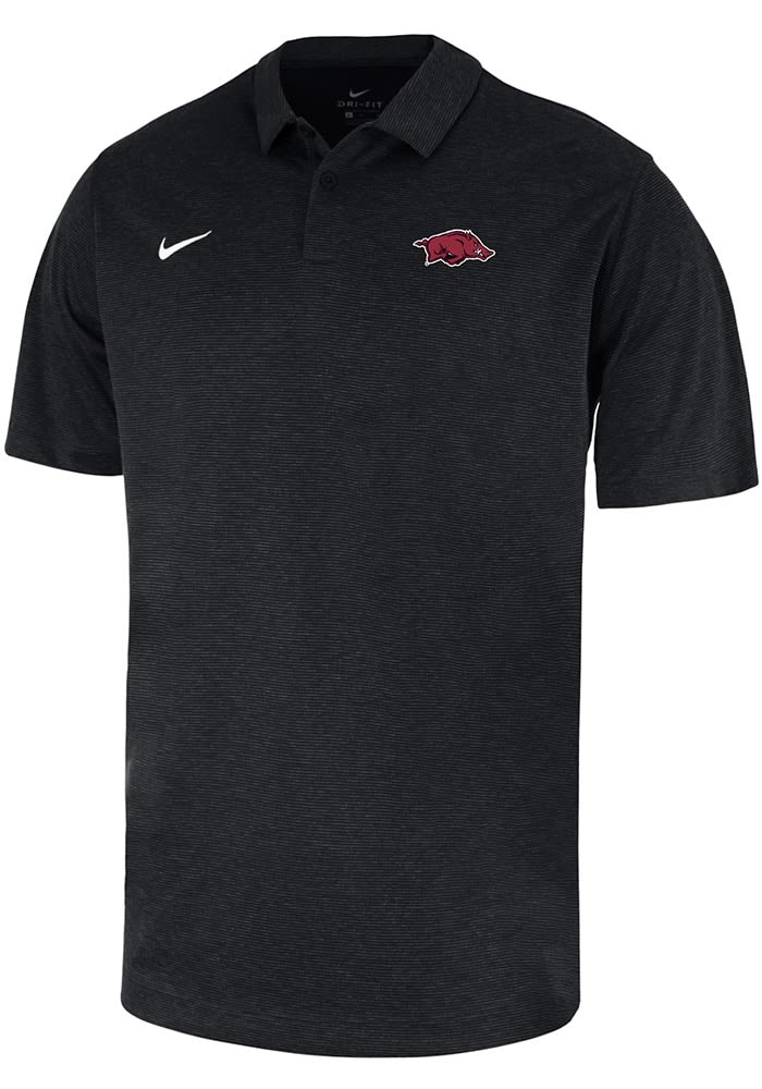 Nike Arkansas Razorbacks Mens Heather BLACK Short Sleeve Polo - 19863815