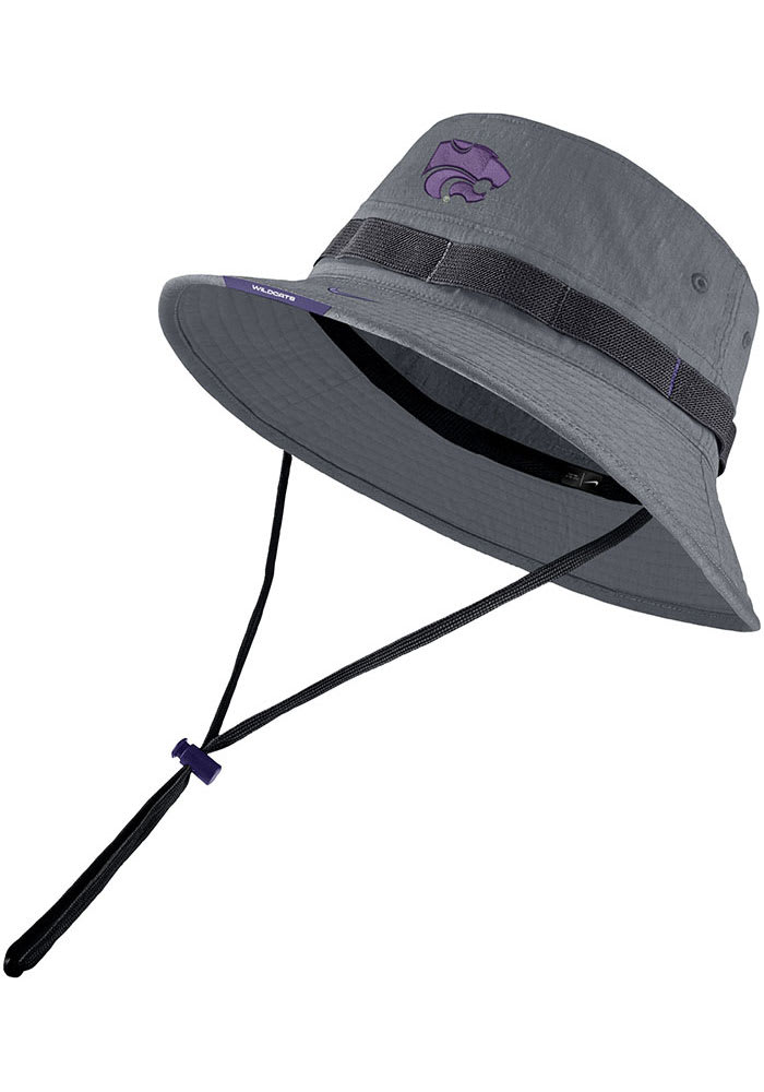 Nike K-State Wildcats Grey 2022 Sideline Boonie Bucket Hat