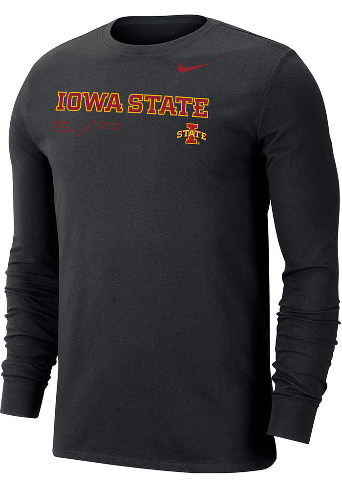 Nike Iowa State Cyclones DriFIT Team Issue Long Sleeve T Shirt BLACK ...