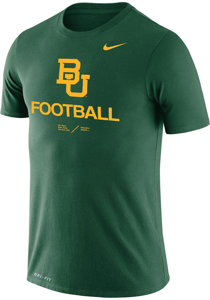 Nike Baylor Bears GREEN Legend Football Locker Room Short Sleeve T ...