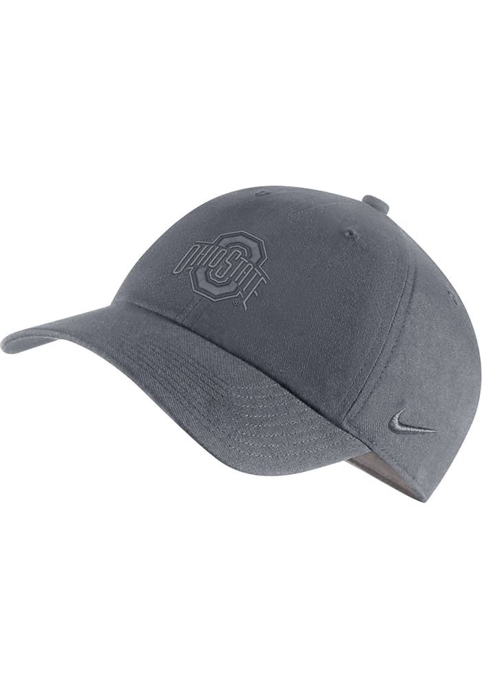 Nike GREY Ohio State Buckeyes H86 Logo Adjustable Hat - 19864319