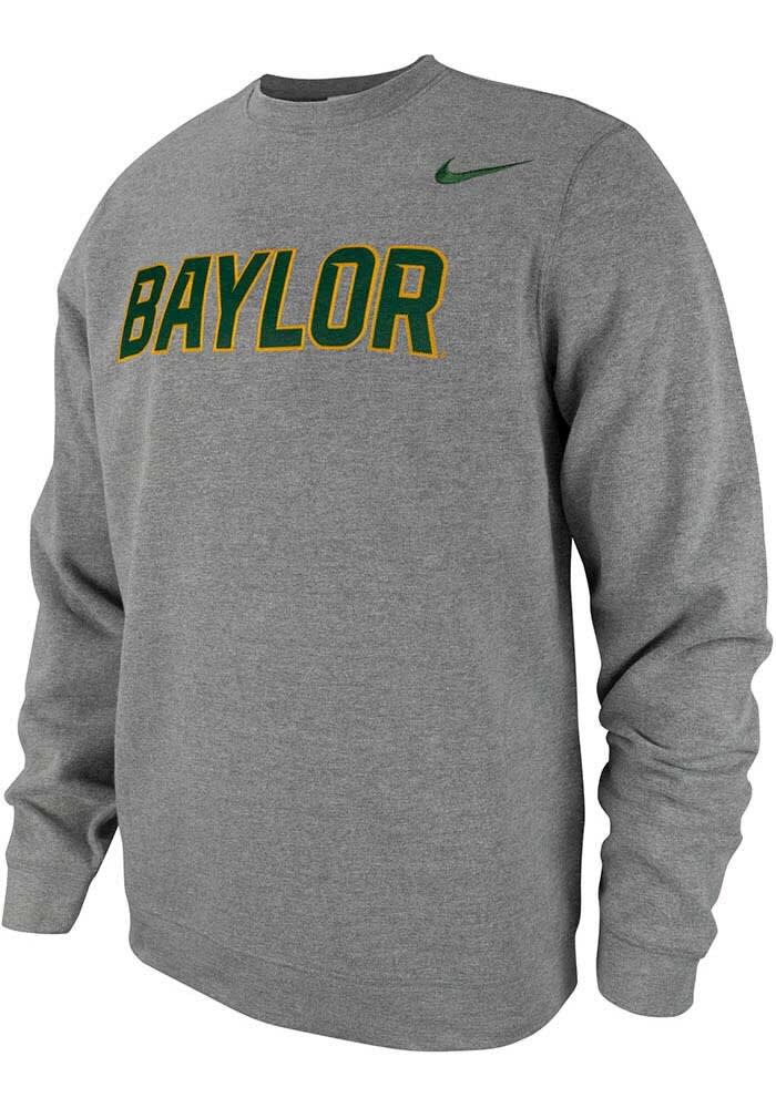 Nike Baylor Bears Mens CARBONBLACK School Wordmark Crew Sweatshirt ...