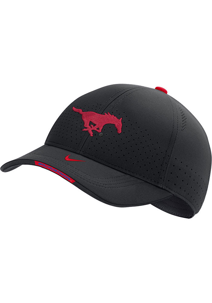 SMU Mustangs Mens Sideline C99 Swoosh BLACK Nike Flex Hat - 19864868