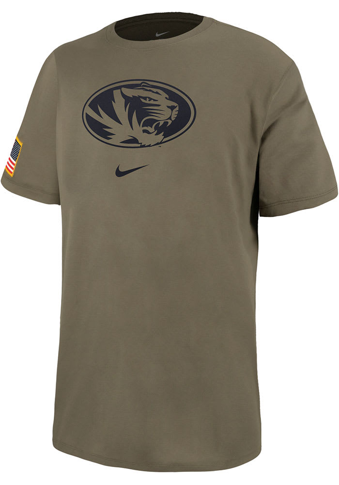 Nike Missouri Tigers OLIVE Military Short Sleeve T Shirt - 19865735