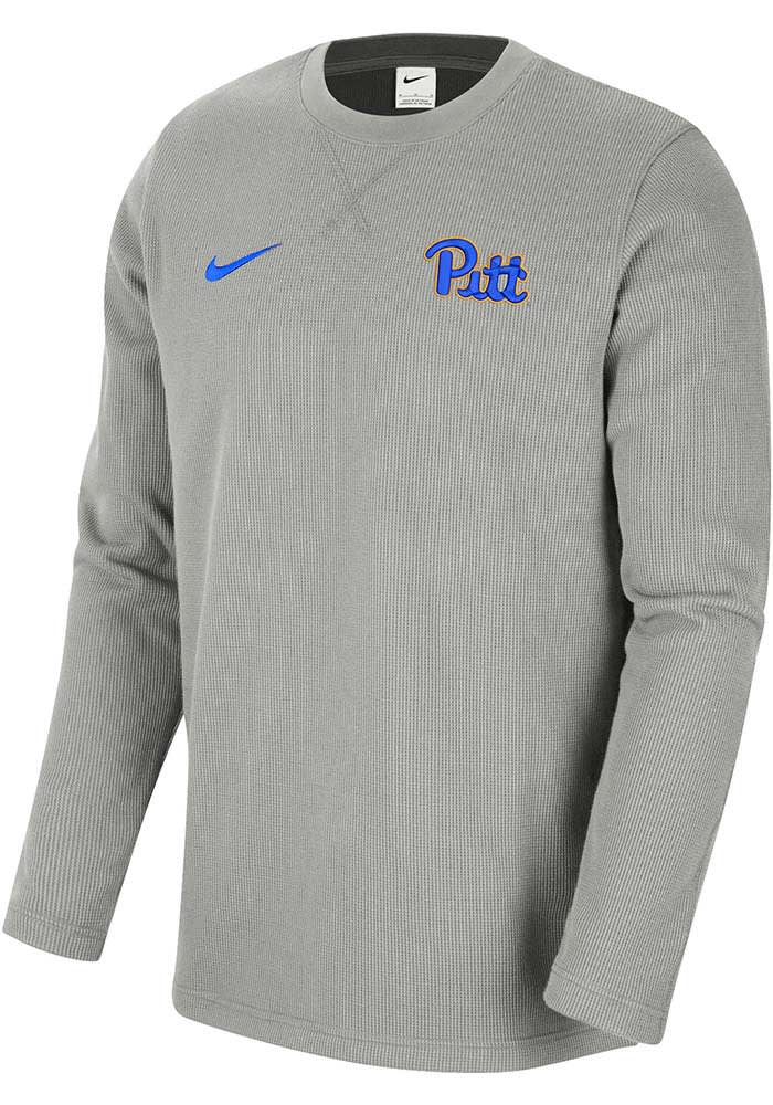 Nike Pitt Panthers Mens Long Sleeve GREY Sideline Sweatshirt - 19866133