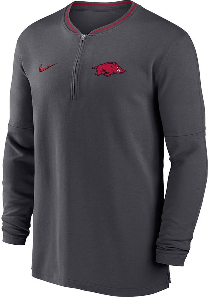 Nike Arkansas Razorbacks Mens ANTHRACITE Sideline DriFIT Half Zip ...