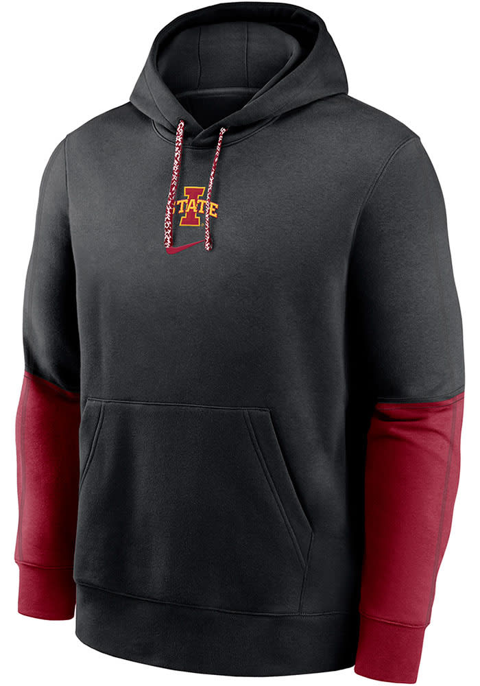 Nike Iowa State Cyclones Mens BLACK Sideline Club Fleece Gameday Hoodie ...