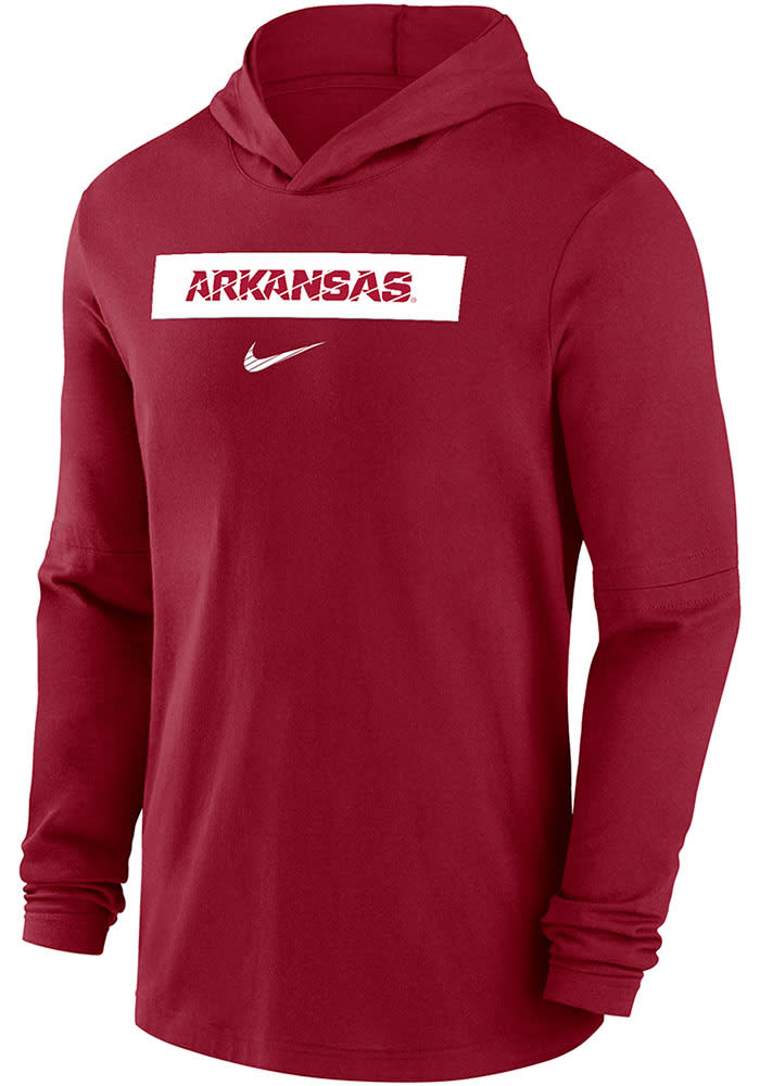 Arkansas Razorbacks Mens Nike CRIMSON Sideline DriFIT Off Field Hood ...