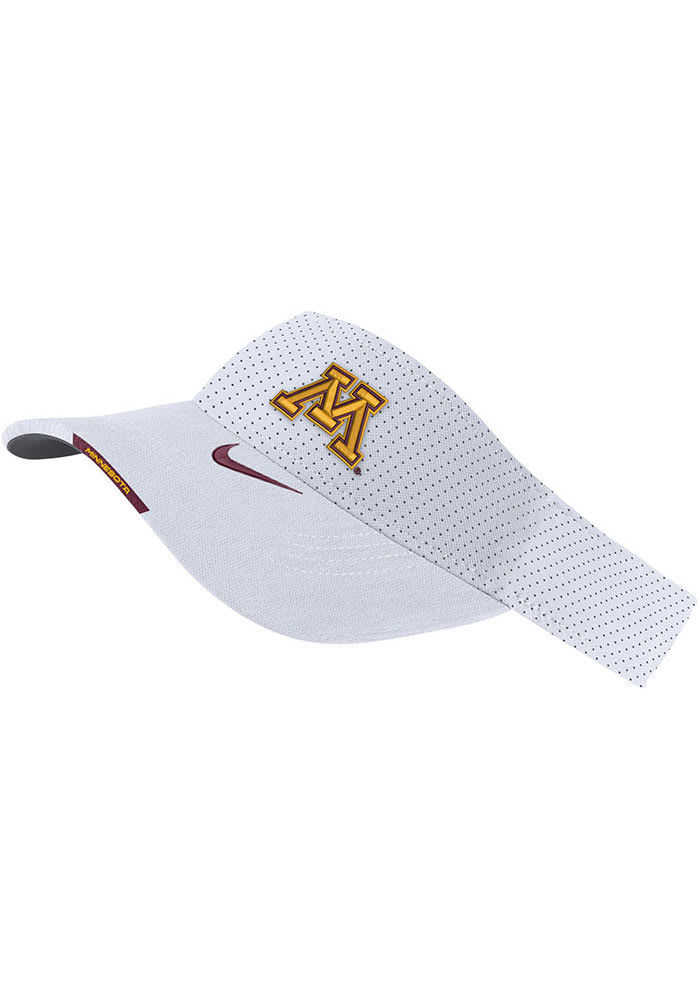 Minnesota Golden Gophers Sideline DriFit Visor White Nike Adjustable ...