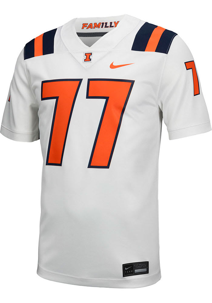 Nike Mens White Illinois Fighting Illini Game Replica Jersey - 19867855