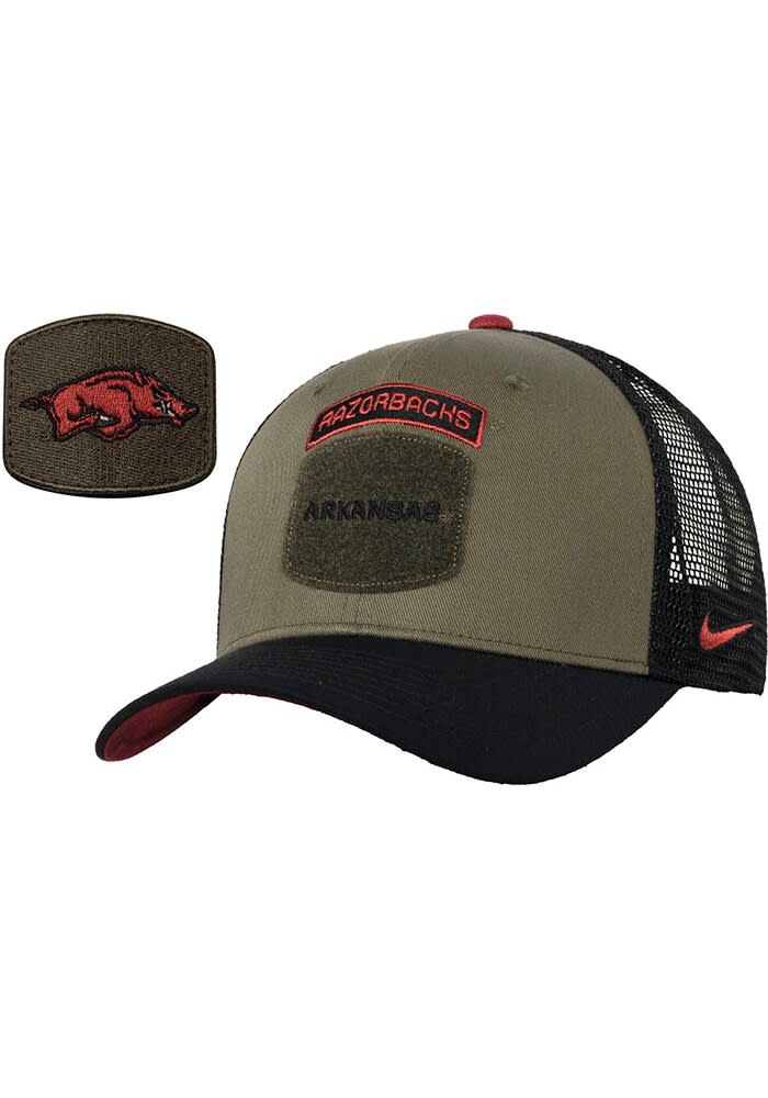 Nike Arkansas Razorbacks Mesh Back Rise Adjustable Hat - GREEN