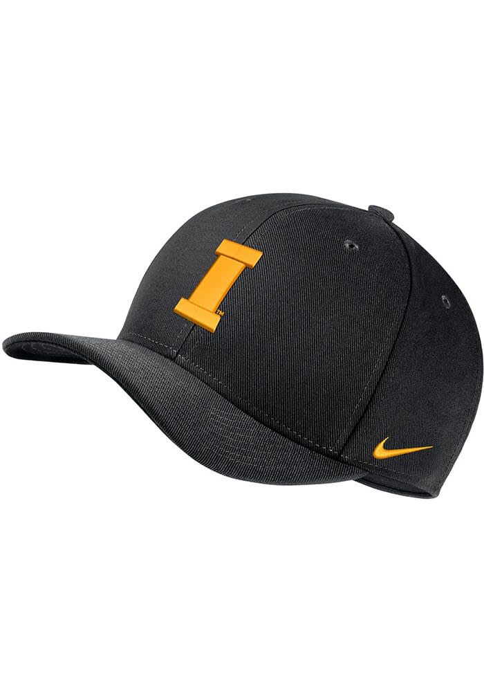 Iowa Hawkeyes Mens Swoosh Flex BLACK Nike Flex Hat - 19868816