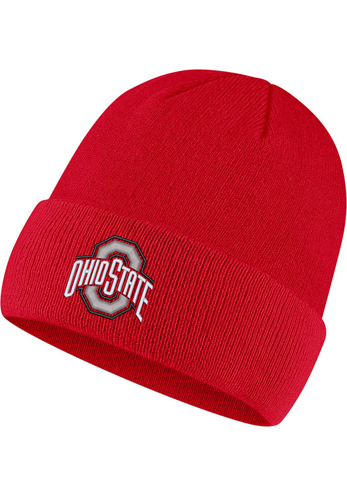 Ohio State Buckeyes Nike Red Logo Beanie Knit Hat - 19868832