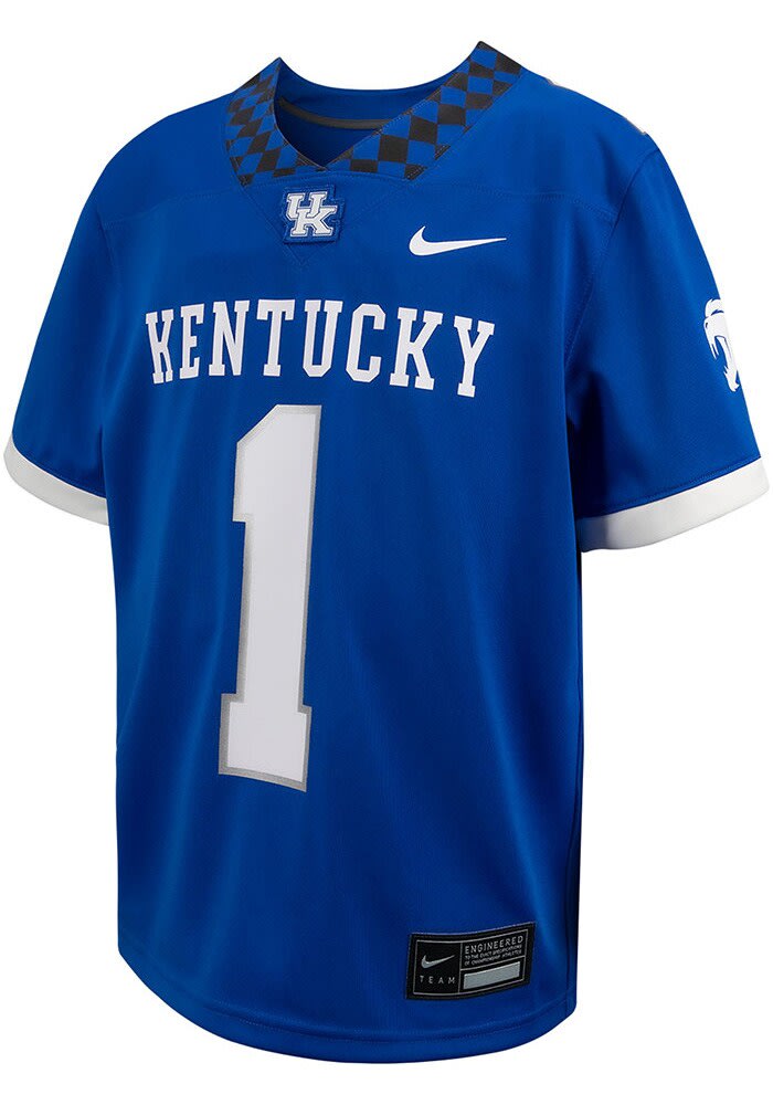 Kentucky Wildcats Nike Youth Replica No 1 ROYAL Football Jersey - 19869222