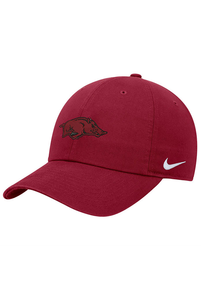 Nike Arkansas Razorbacks CRIMSON Club Unstructured Adjustable Hat ...