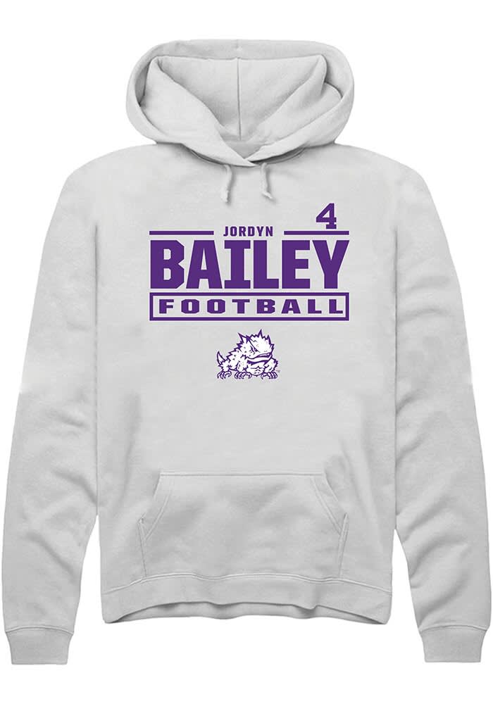 Jordyn Bailey TCU Horned Frogs Mens White Football NIL Stacked Box ...