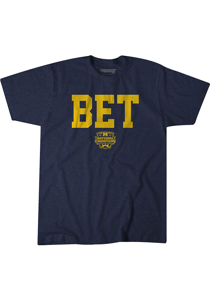 BreakingT BLUE Michigan Wolverines Bet 2023 National Champions Short ...
