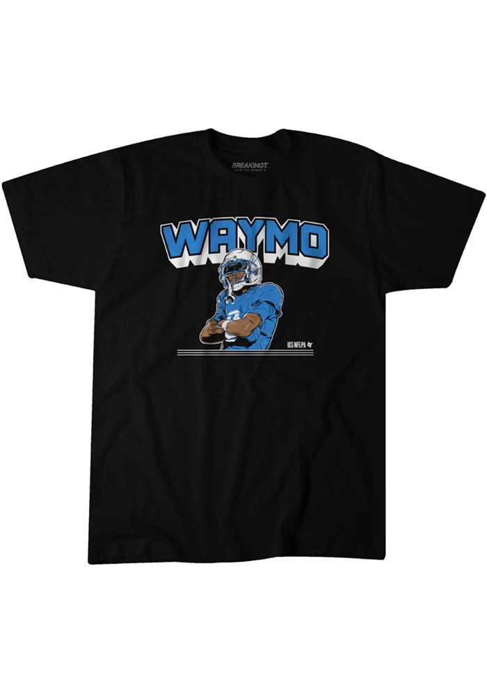 Jameson Williams Detroit CHARCOAL Waymo Short Sleeve Fashion Player T ...