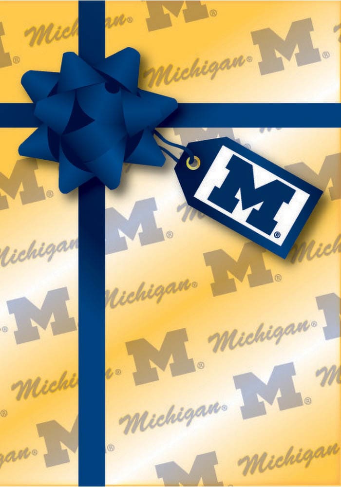 Michigan Wolverines BLUE Wrapped Present Card Card - 206437760021