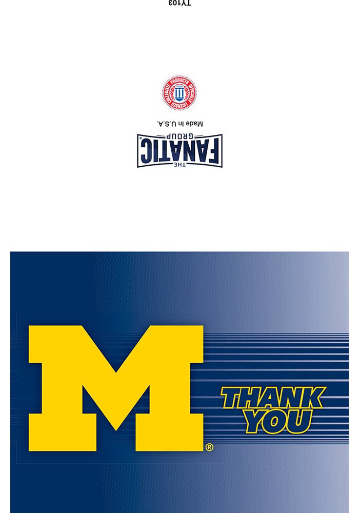 Michigan Wolverines BLUE Thank You Design Card - 206437760032
