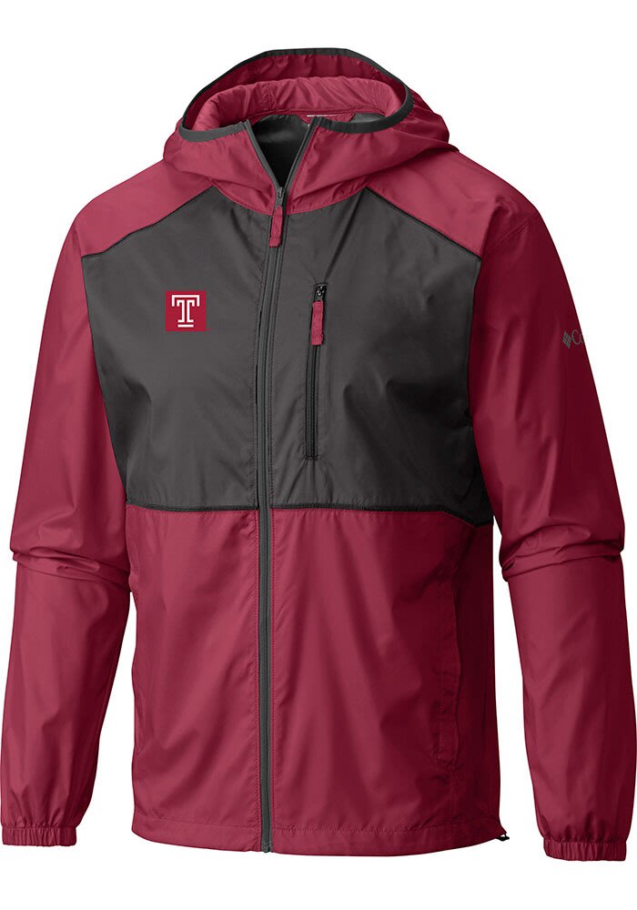 Columbia Temple Owls Mens RED Flash Forward Light Weight Jacket - 20700694