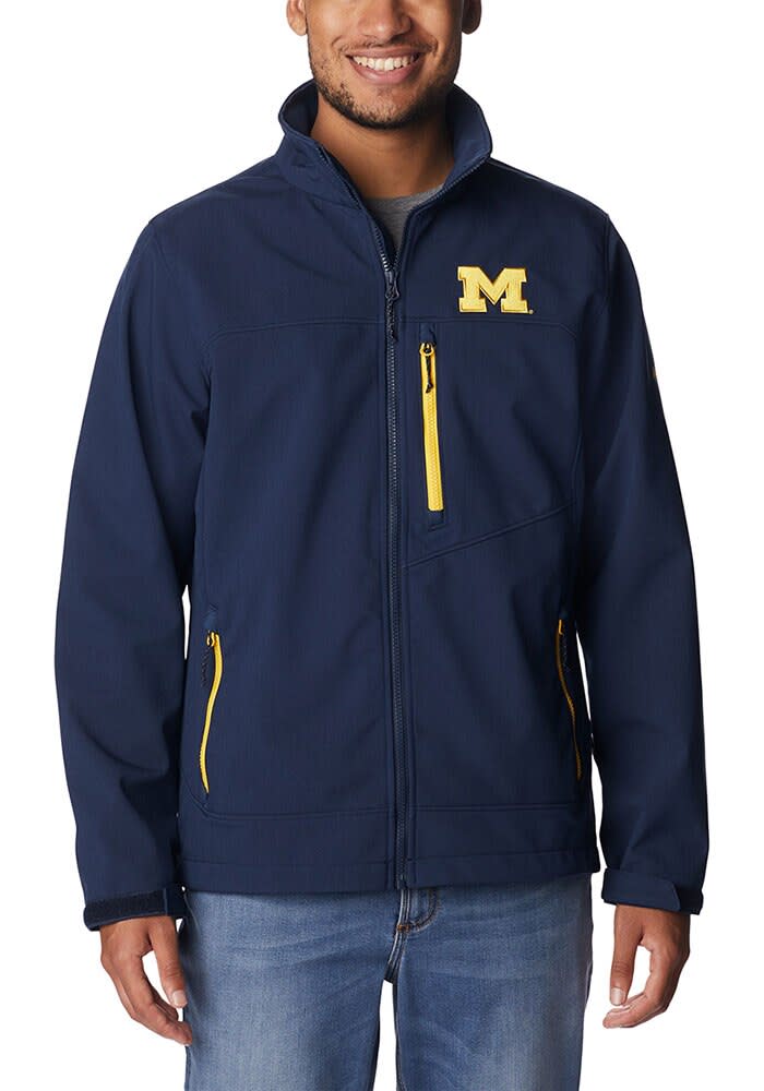 Columbia Michigan Wolverines Mens BLUE Ascender II Softshell ...