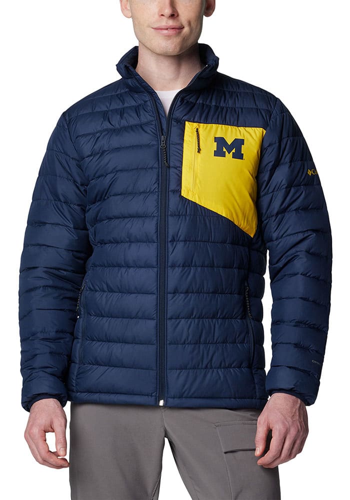 Columbia Mens BLUE Michigan Wolverines Double Blitz Winter Coat - 20702986