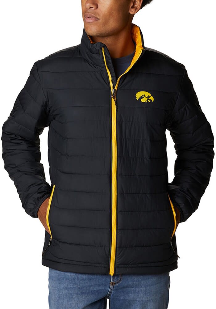 Columbia Mens BLACK Iowa Hawkeyes Powder Lite Winter Coat - 2071731